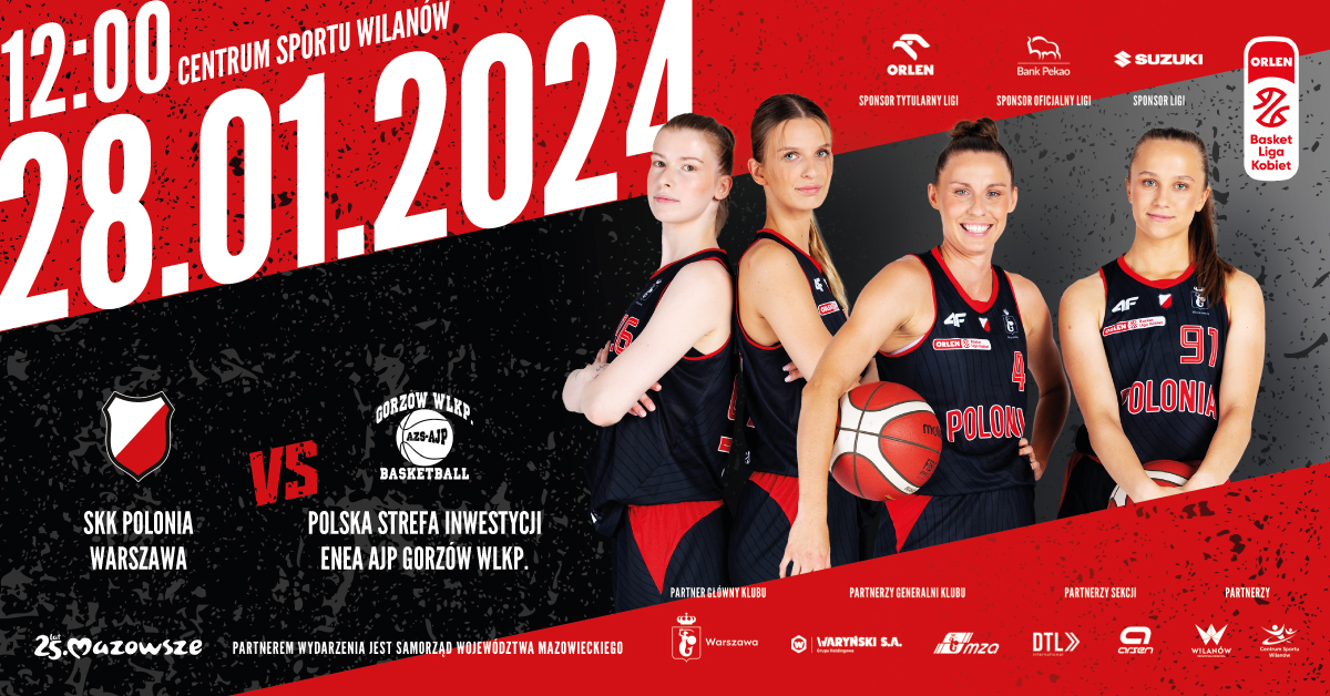 Bilety SKK Polonia Warszawa vs PolskaStrefaInwestycji Enea AJP Gorzów Wlkp., 28.01.2024 12:00 ...